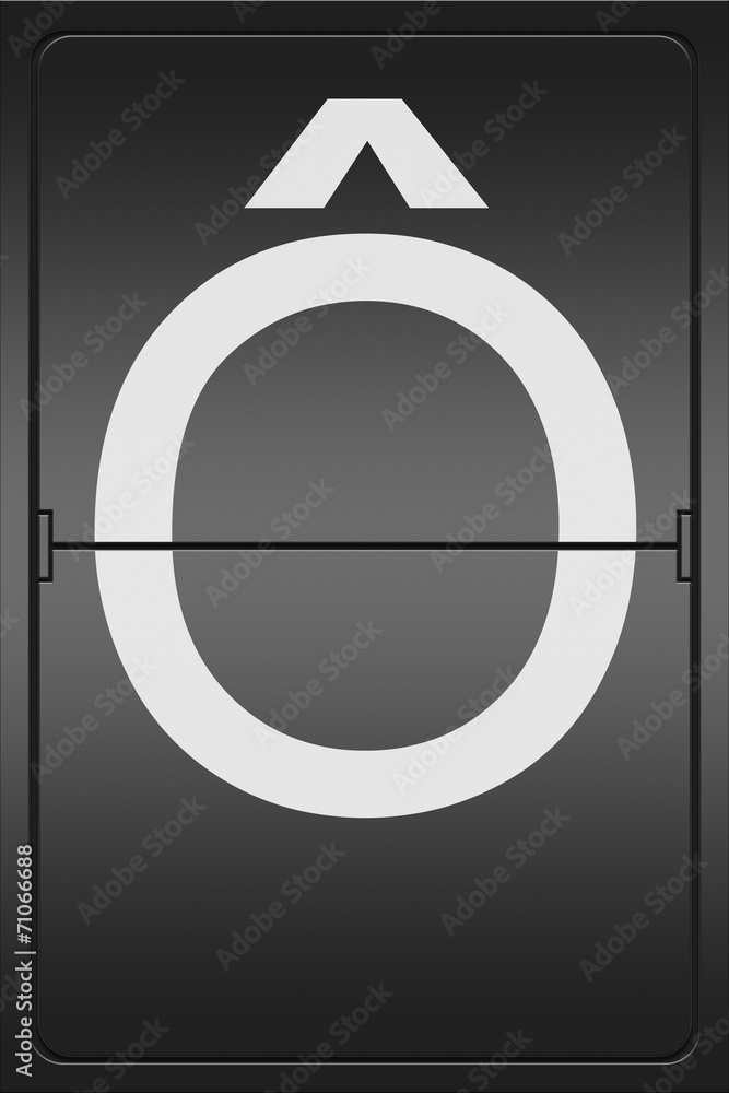 Letter O on a mechanical leter indicator Stock Illustration | Adobe Stock