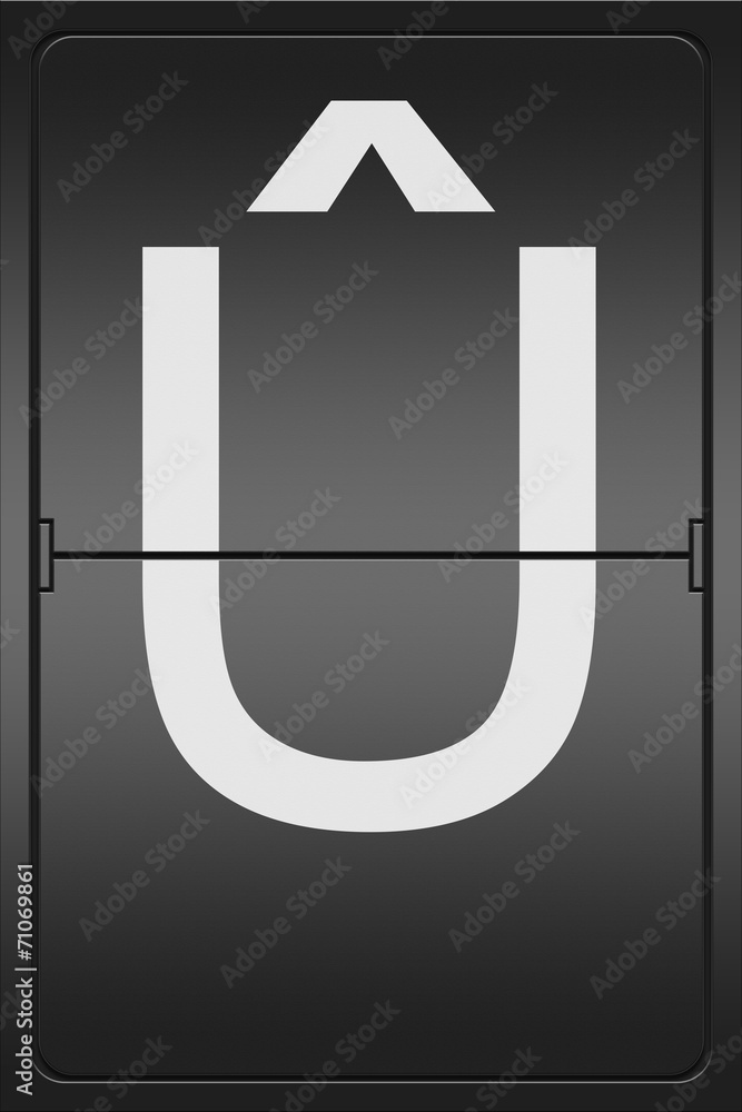 Letter U on a mechanical leter indicator Stock Illustration | Adobe Stock