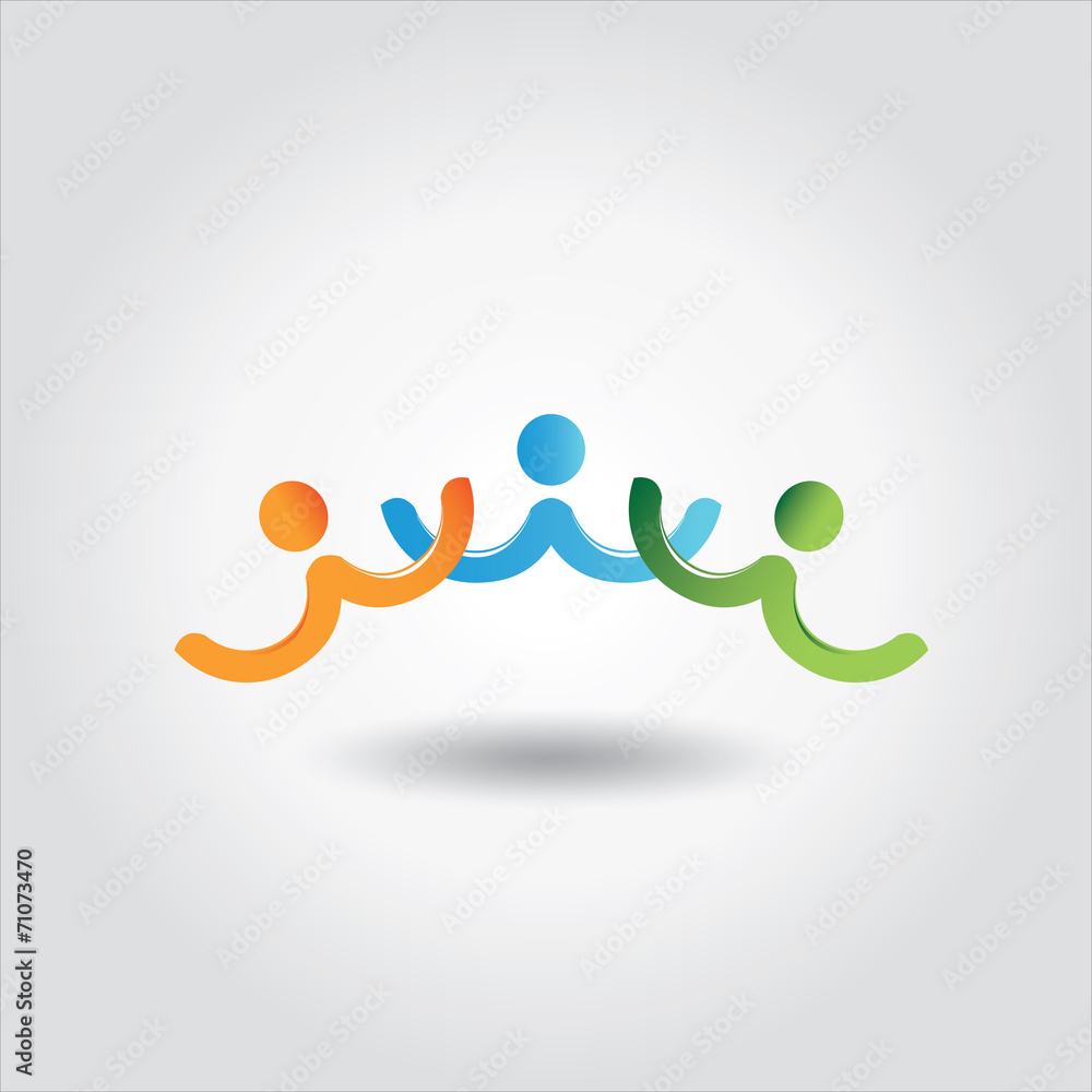 vector logo of people celebrating in a team Stock Vector | Adobe Stock