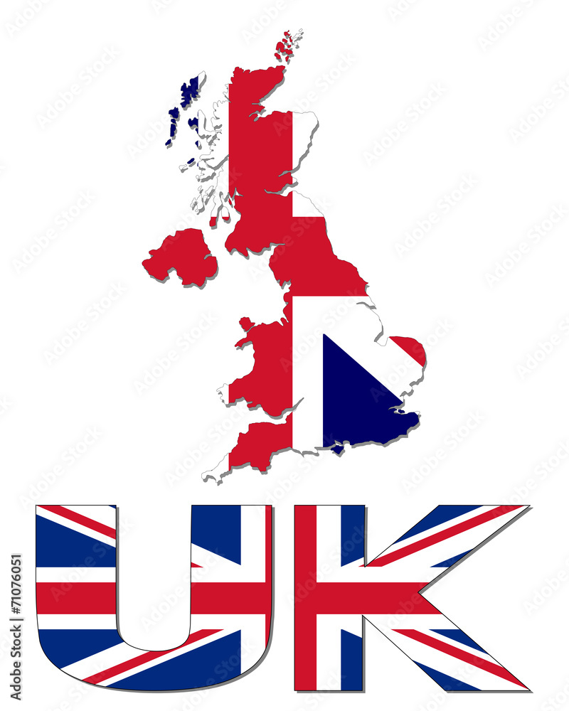 England Map Flag