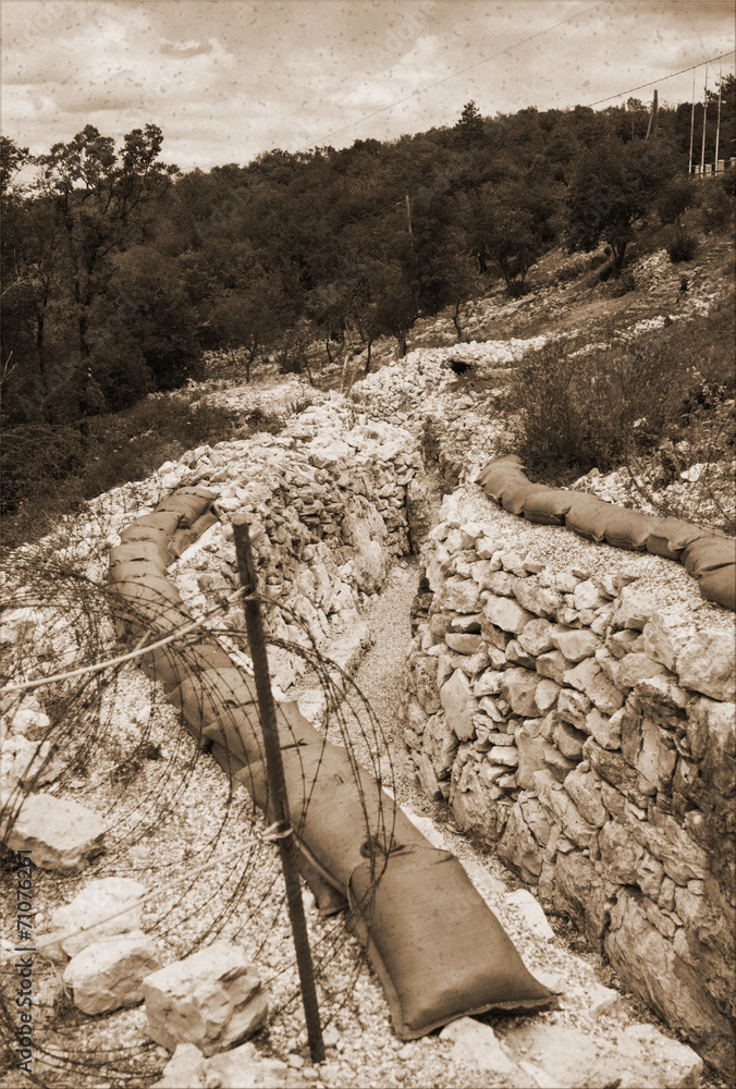 Foto Stock Foxhole, World War One | Adobe Stock