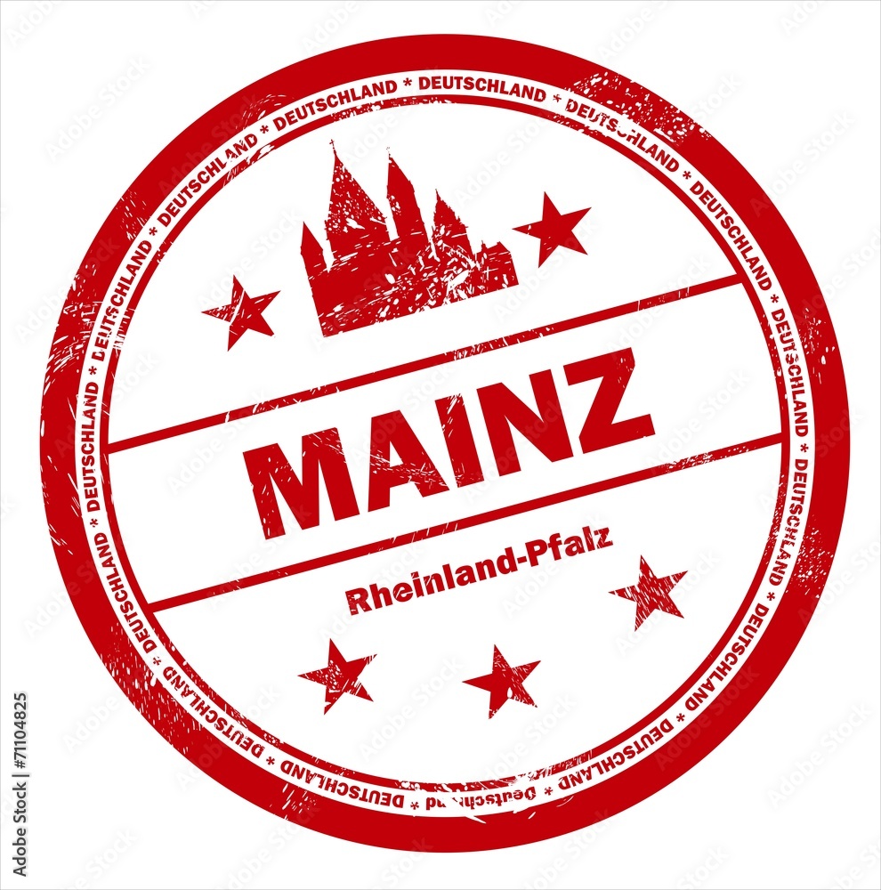Mainz Rheinland-Pfalz Stempel rot Stamp Stock Vector | Adobe Stock