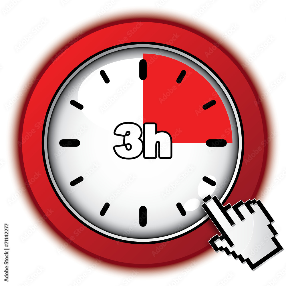 3 HOURS ICON Stock Vector | Adobe Stock