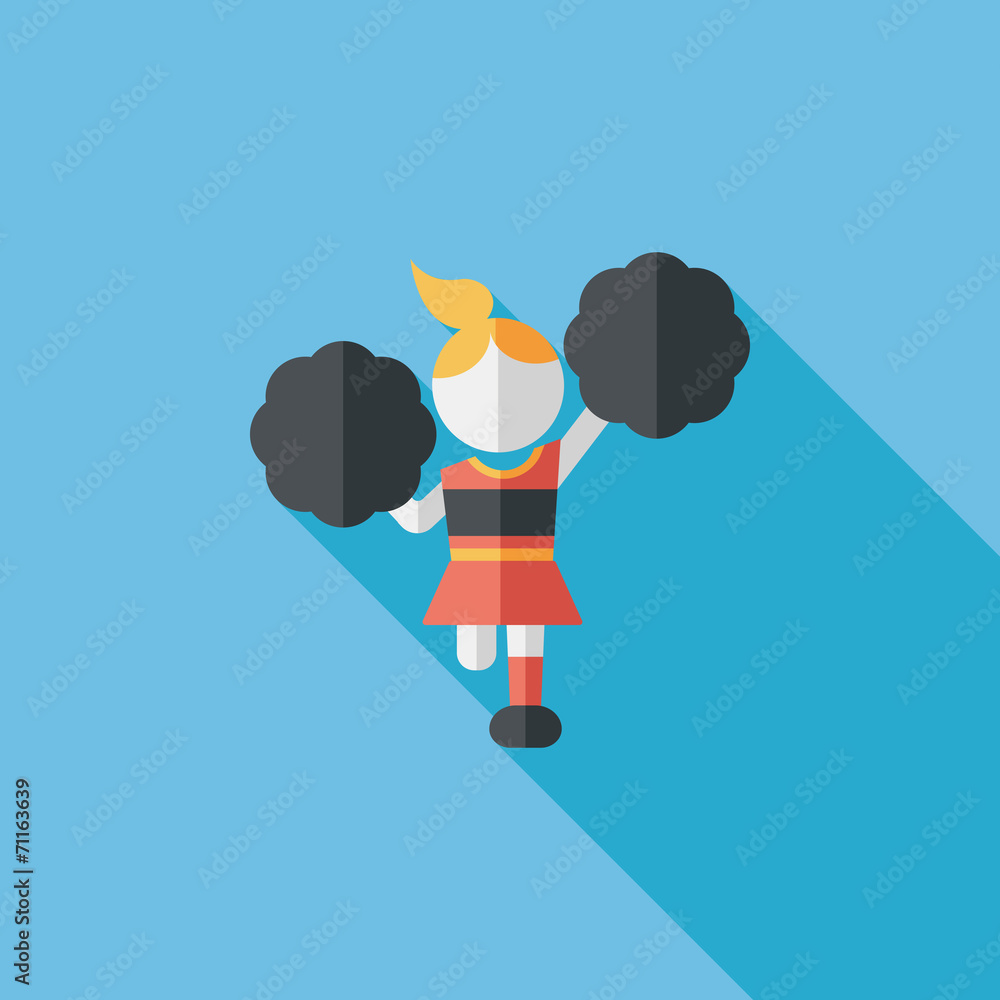 cheerleader flat icon with long shadow,eps10 Stock Vector | Adobe Stock