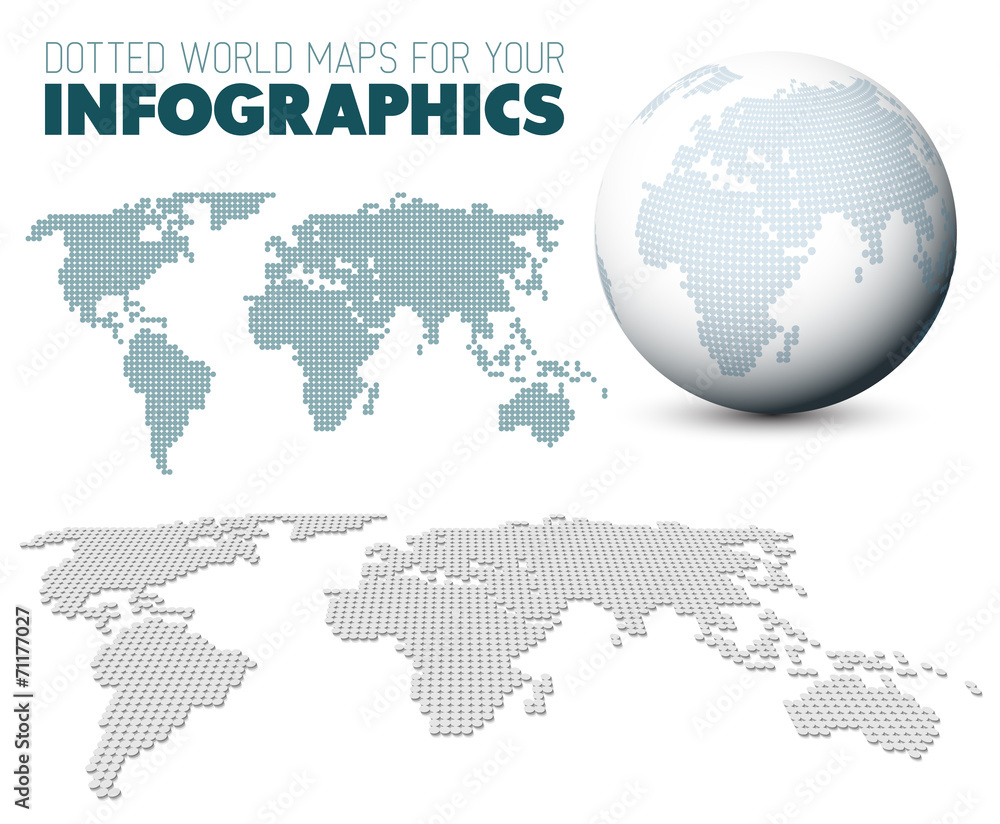 World map and globe for your infographics Stock Vector | Adobe Stock