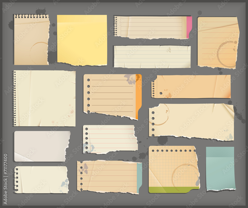 notebook torn paper objects Stock Vector | Adobe Stock