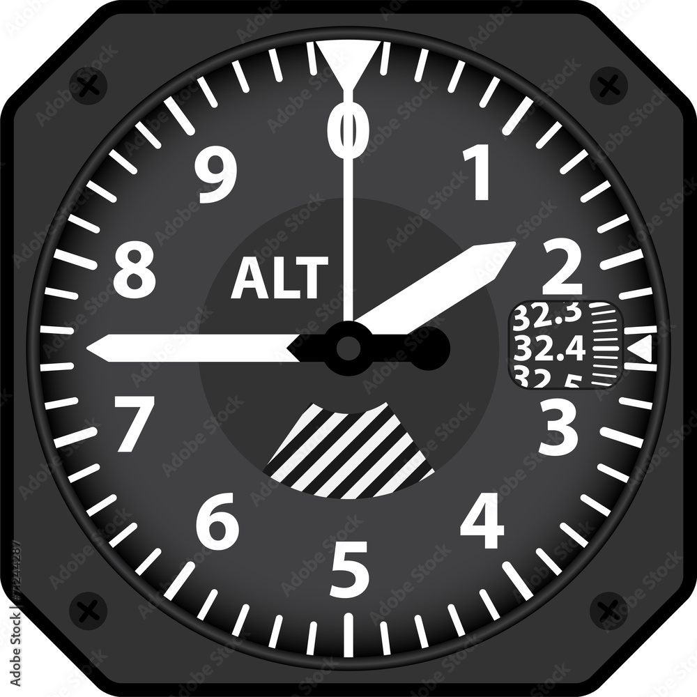 Vector illustration of analogical aircraft altimeter Stock Vector ...