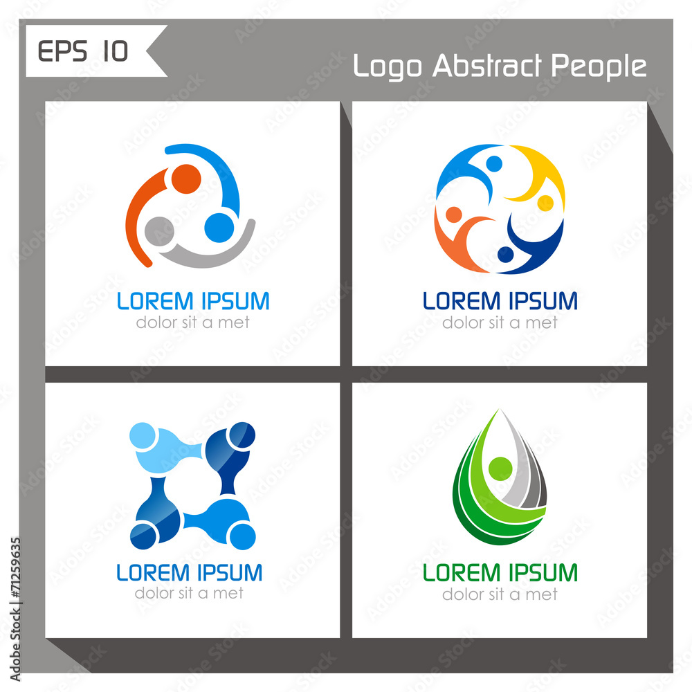 circle people logo collection vector eps 10 Stock Vector | Adobe Stock