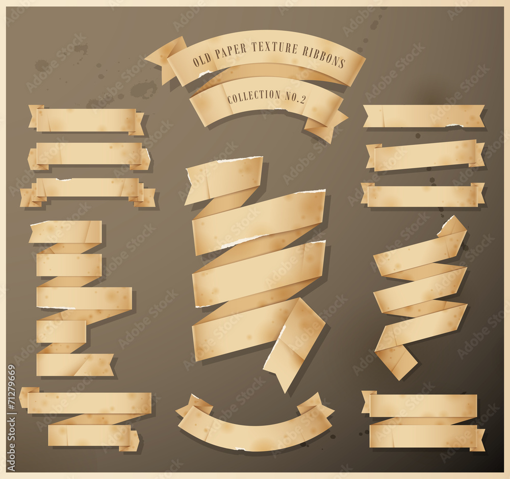 Old paper texture ribbons - Collection No.2- Eps 10 Stock Vector ...