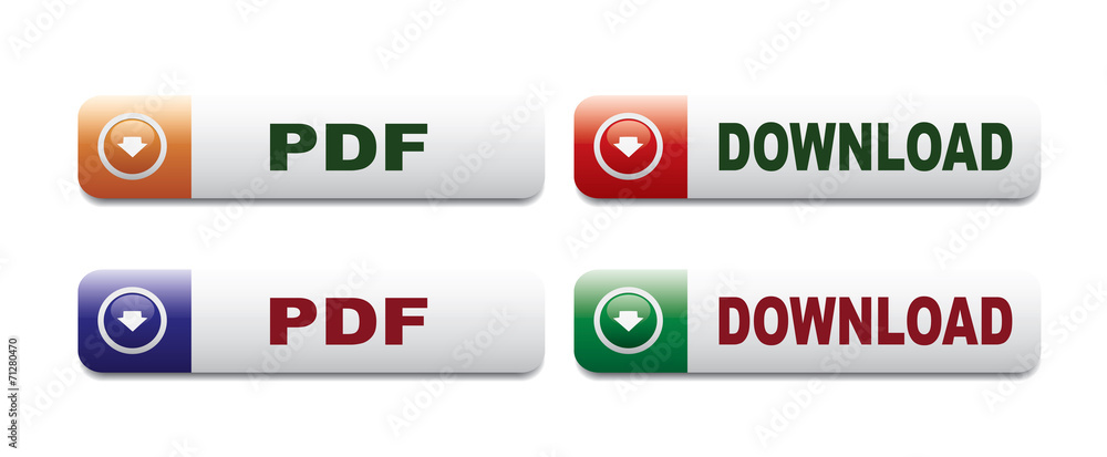 PDF and download buttons Stock Vector | Adobe Stock