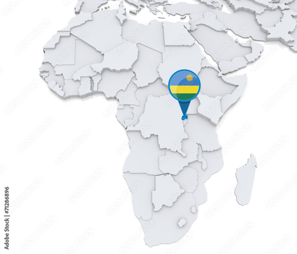 Rwanda on a map of Africa Stock Illustration | Adobe Stock
