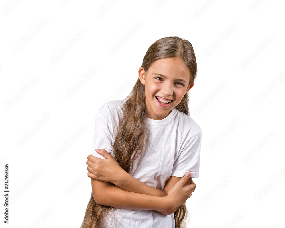 teenager girl laughing isolated on white background Stock Photo | Adobe ...