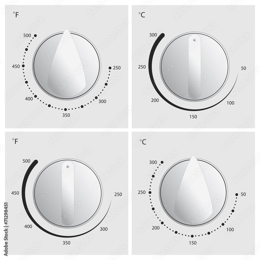 Oven Dial Vector Stock Vector | Adobe Stock