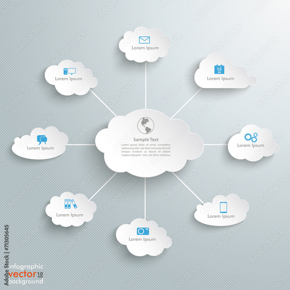 Infographic Connected Clouds Stripes Stock Vector | Adobe Stock