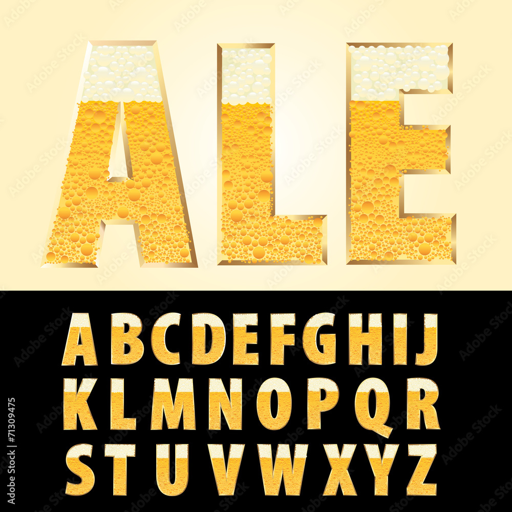 golden ale letters vector de Stock | Adobe Stock