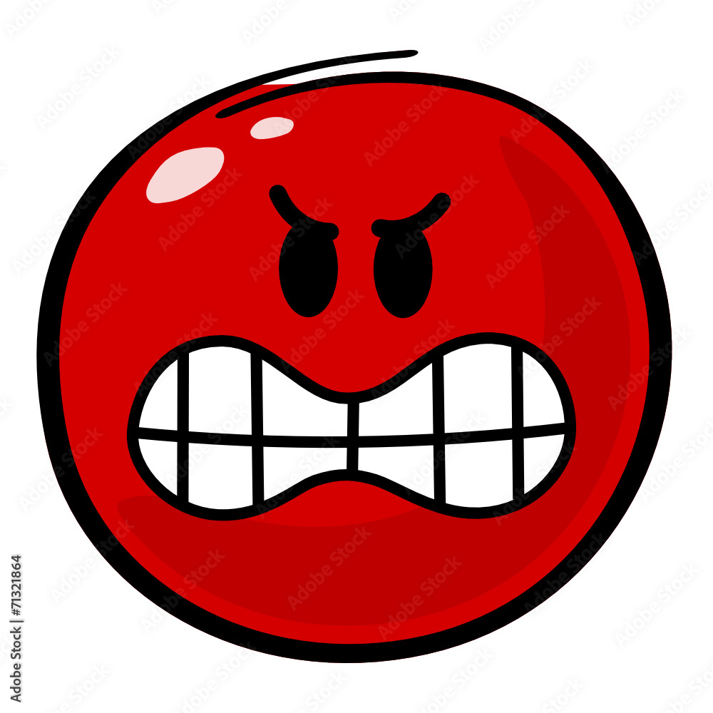 Smiley rot Aggressivität Stock-Vektorgrafik | Adobe Stock
