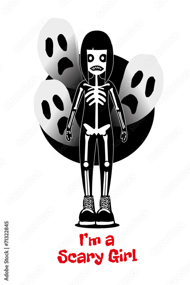 Scary Girl Stock Illustration | Adobe Stock