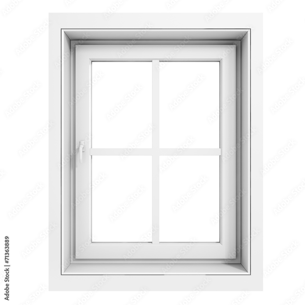 3d window frame on white background Stock Photo | Adobe Stock