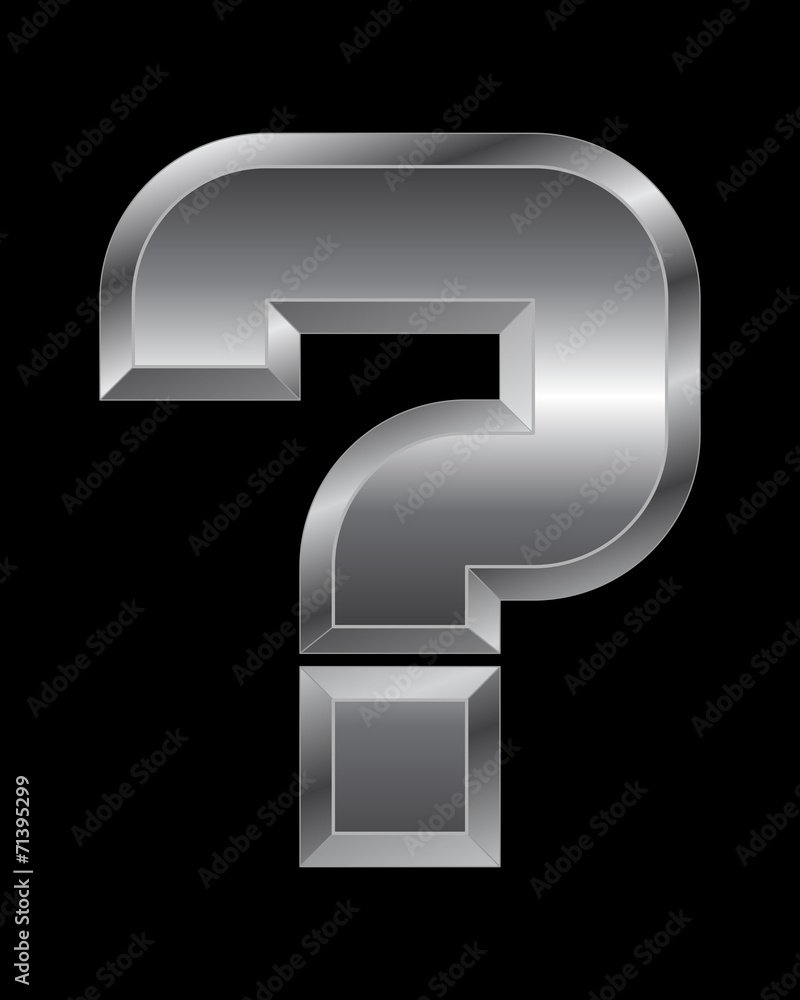 rectangular beveled metal font - question mark Stock Vector | Adobe Stock
