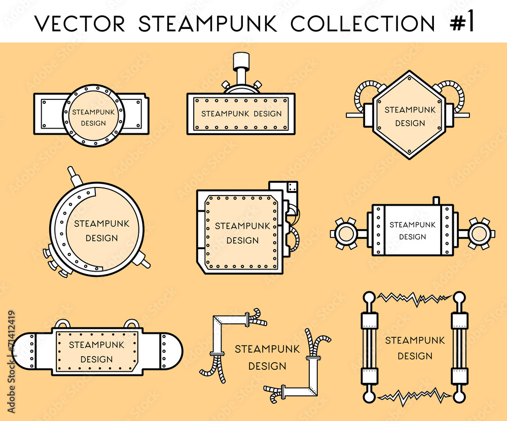 frame in steampunk style Stock Vector | Adobe Stock