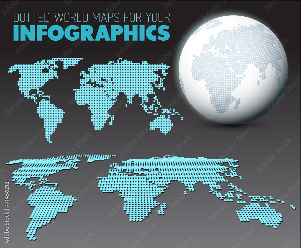 World map and globe for your infographics Stock Vector | Adobe Stock