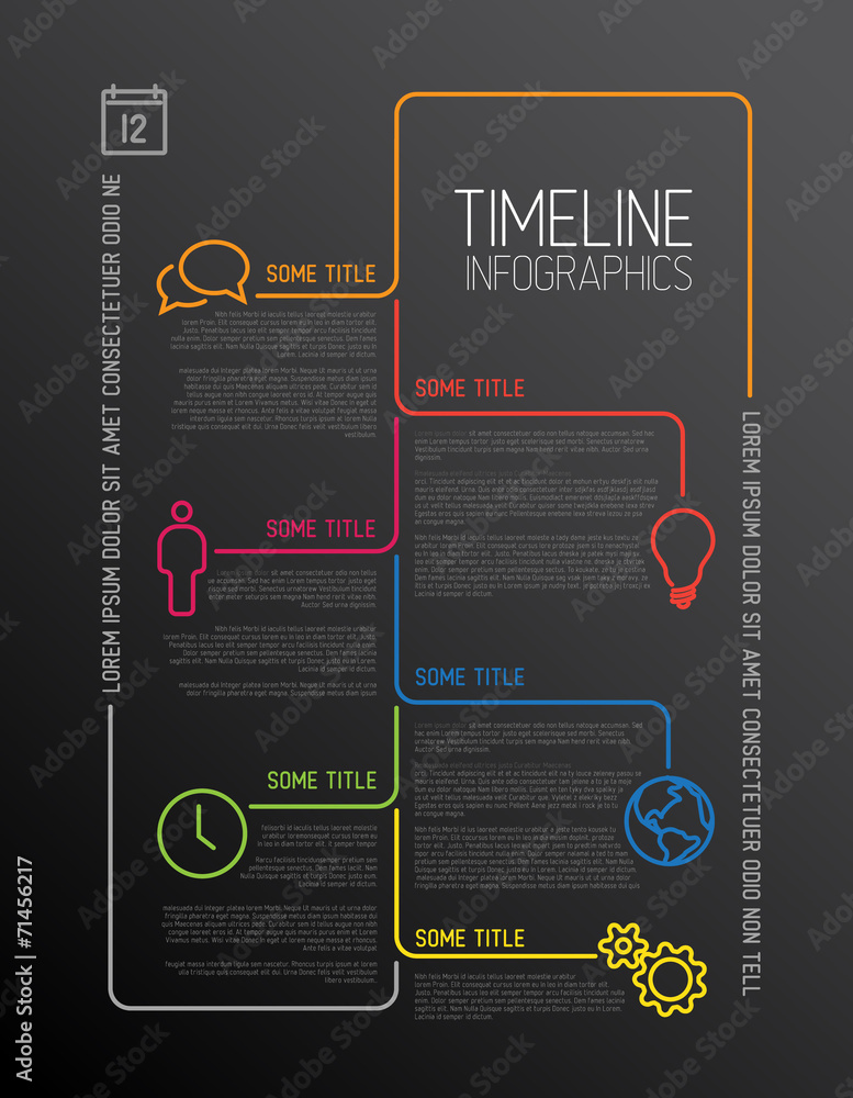 Infographic dark timeline report template Stock Vector | Adobe Stock