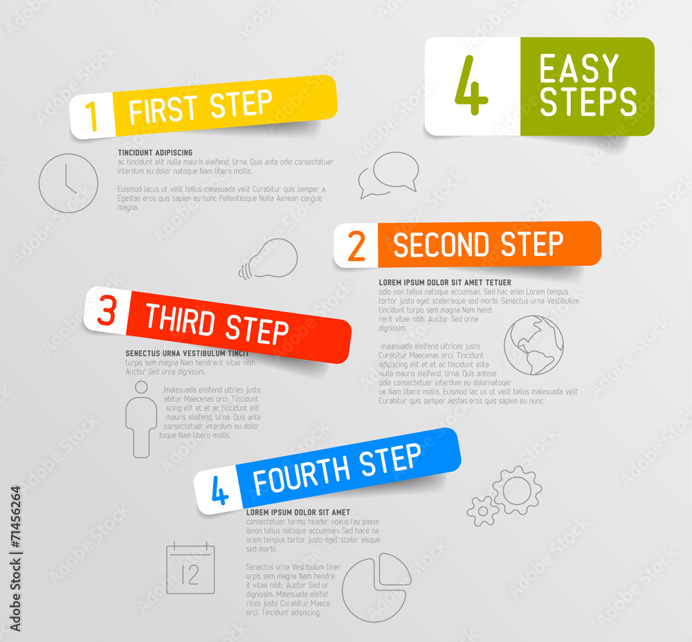 Infographic 4 steps template Stock Vector | Adobe Stock