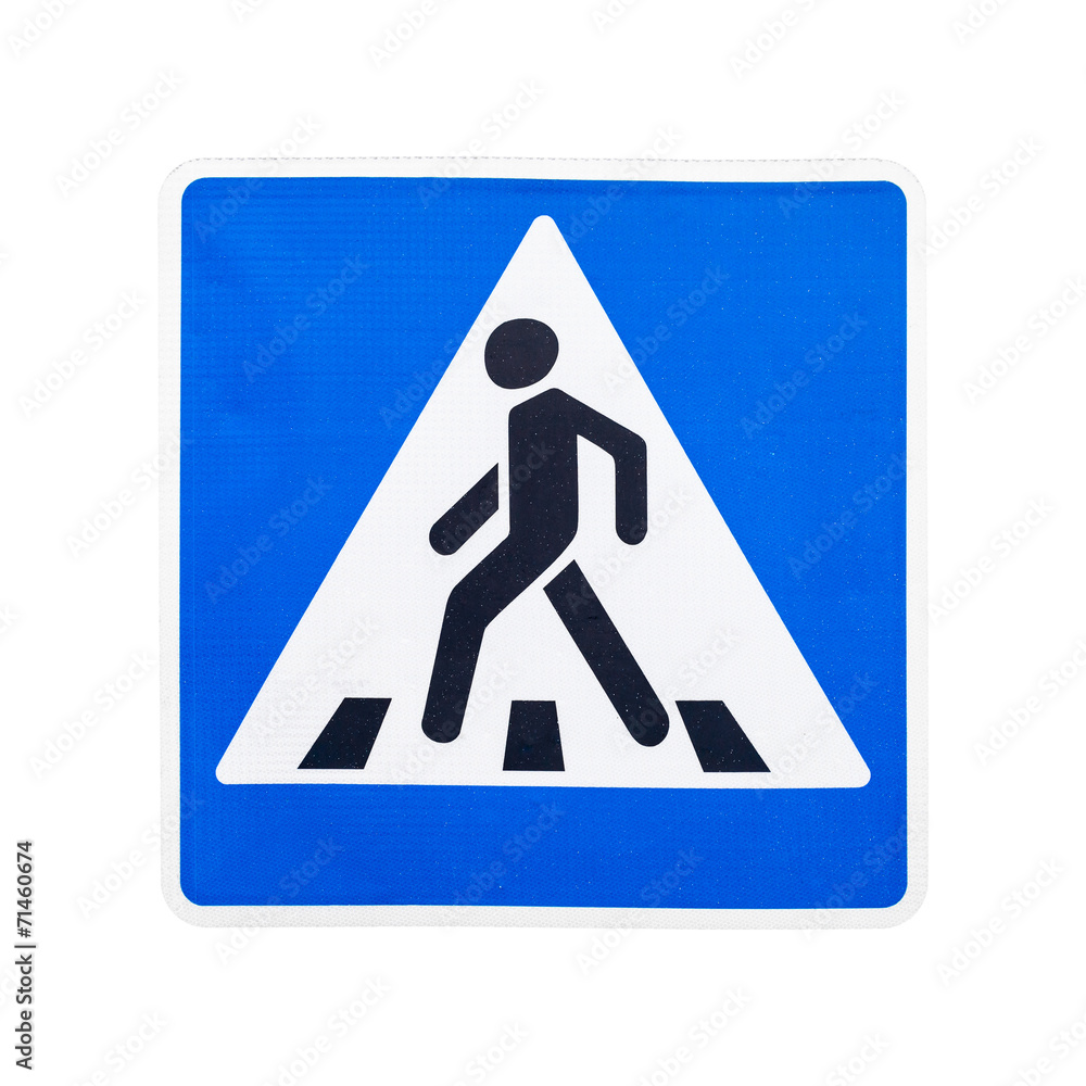 Modern square pedestrian crossing road sign isolated on white Stock ...