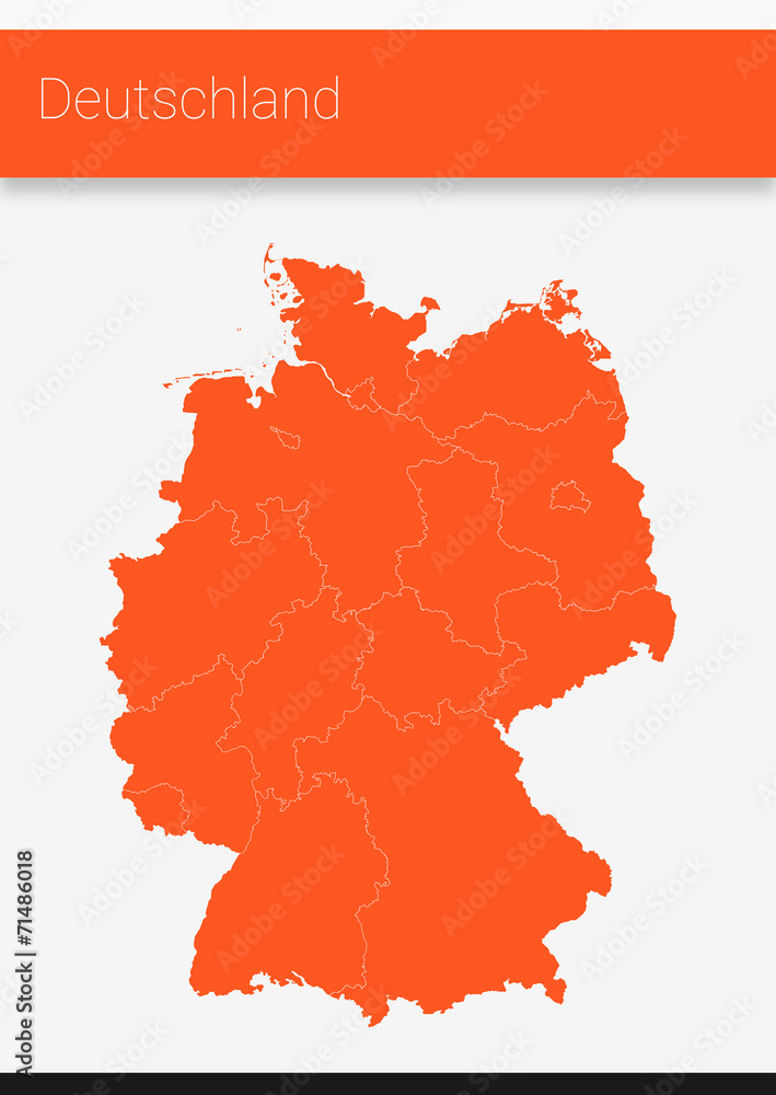 Karte Deutschland inkl. Bundesländer | Map Germany vector de Stock ...