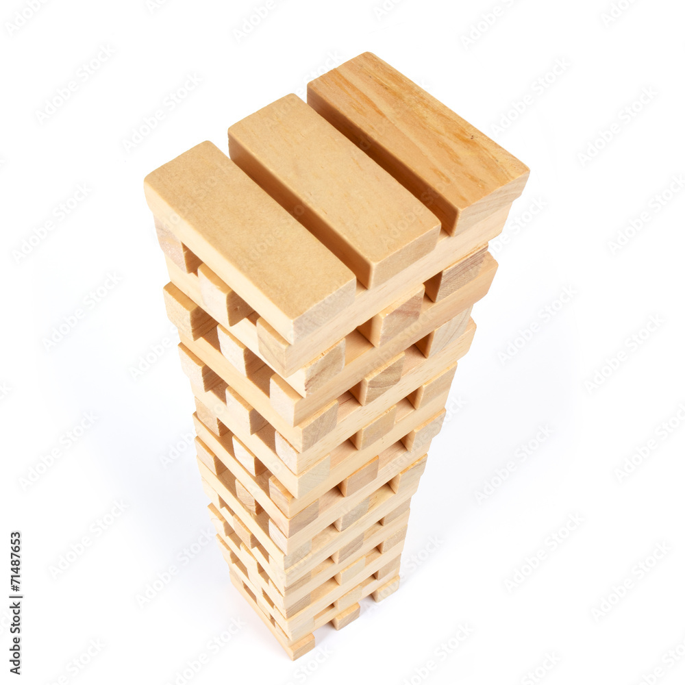 Tall tower made of blocks Stock Photo | Adobe Stock