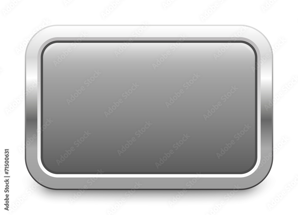 Rectangular template - light gray metallic button Stock-Vektorgrafik ...