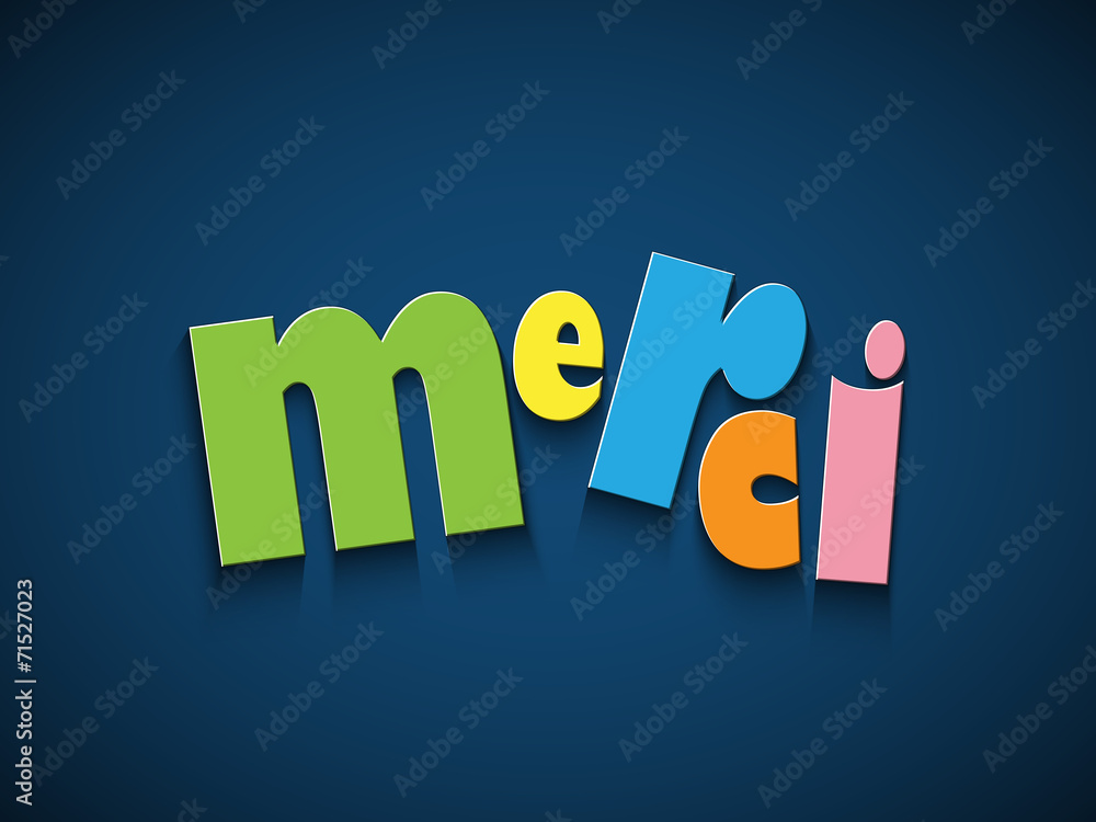 Vetor de "MERCI" (carte message remerciements joie remerciements) do ...