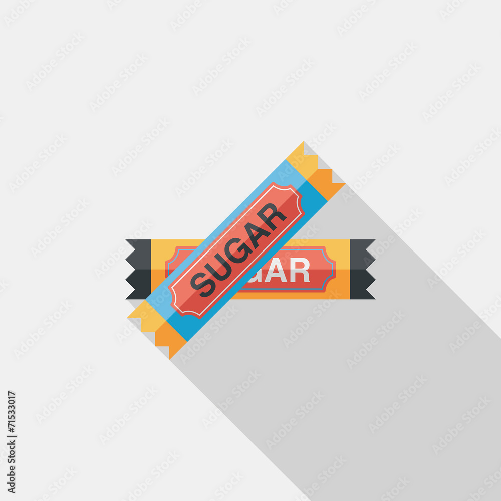 sugar packet flat icon with long shadow,eps10 Stock Vector | Adobe Stock