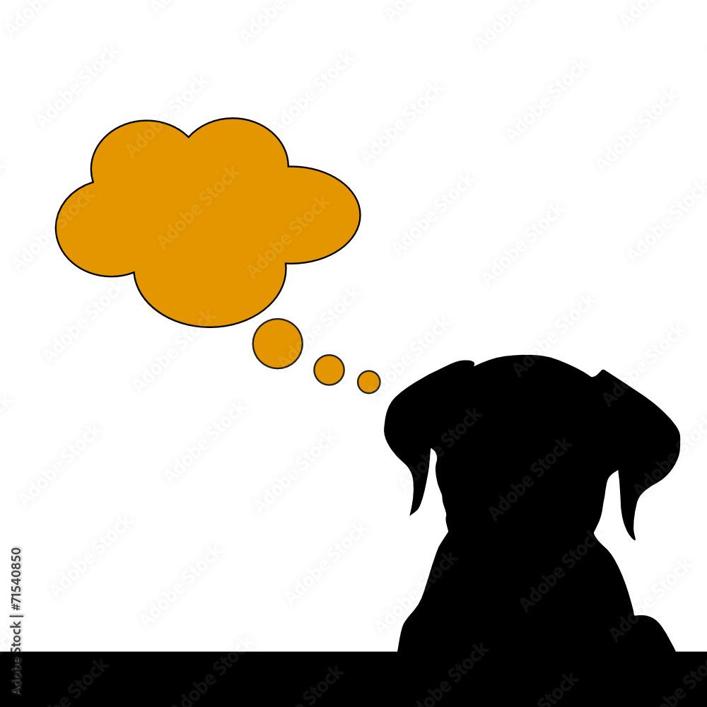 dog think vector silhouette illustration Stock Vector | Adobe Stock