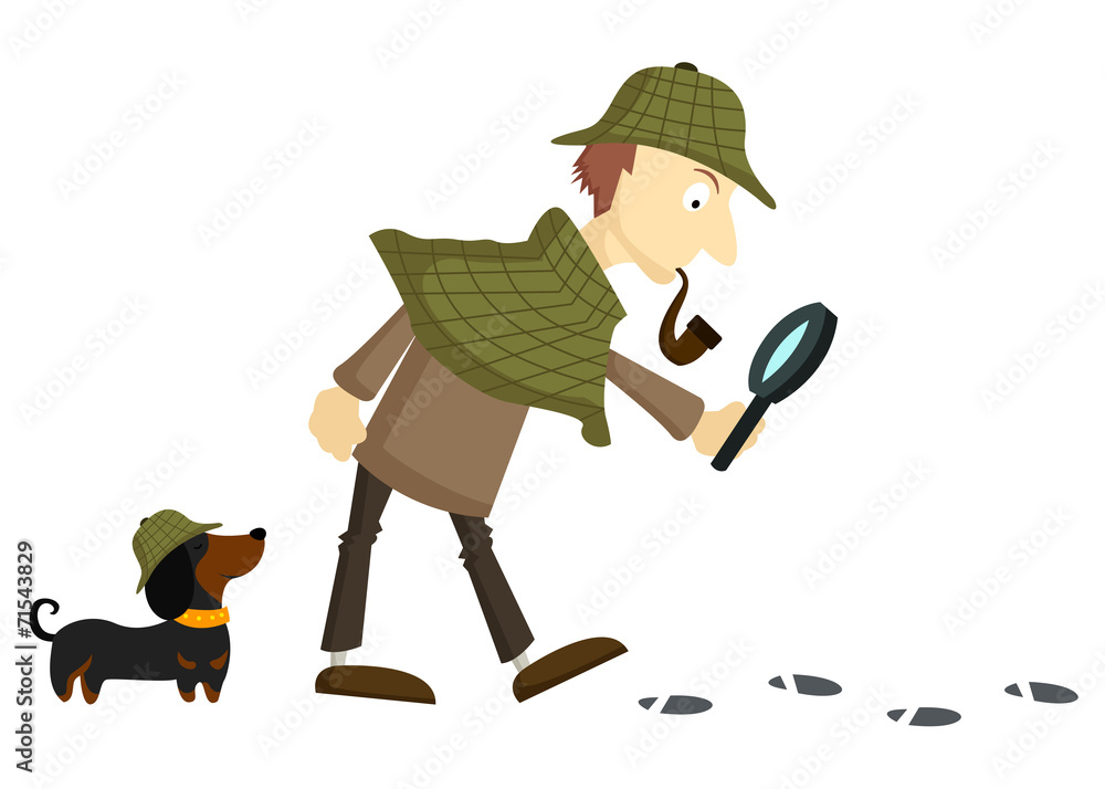 Detective-Plain Background Stock Vector | Adobe Stock
