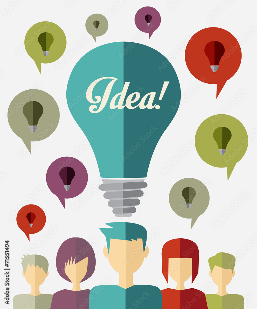 people icons with dialog idea and bulb speech bubbles Stock Vector ...