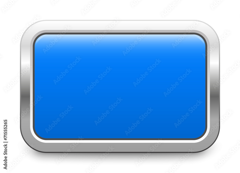 Rectangular template - blue metallic button Stock Vector | Adobe Stock