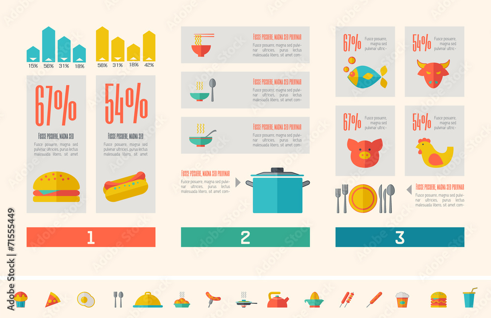 Food Infographic Template. Stock Vector | Adobe Stock
