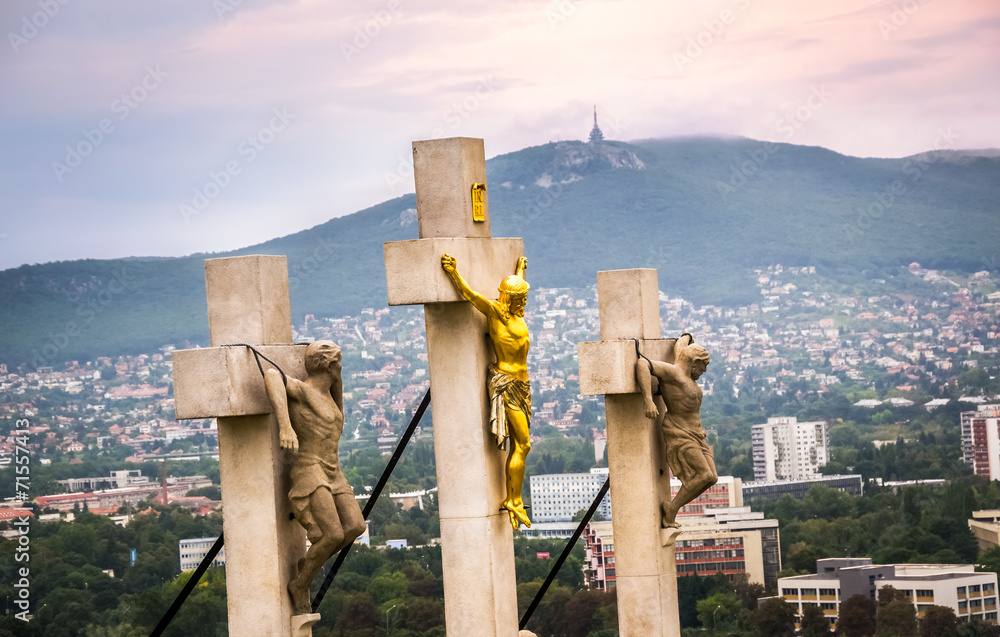 Jesus Christ Cross on Calvary Stock Photo | Adobe Stock