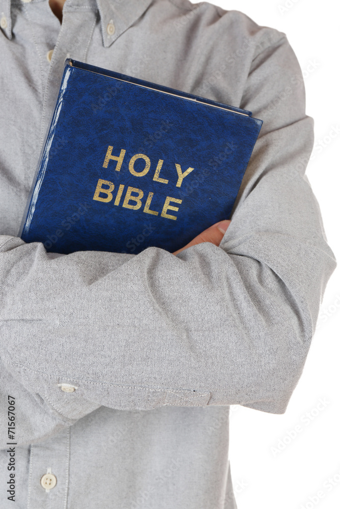 Man holding Bible close up Stock Photo | Adobe Stock
