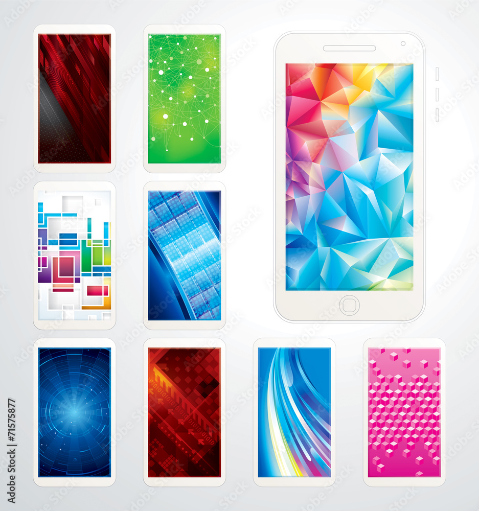 Collection of technology screen background, phones wallpaper. Stock ...