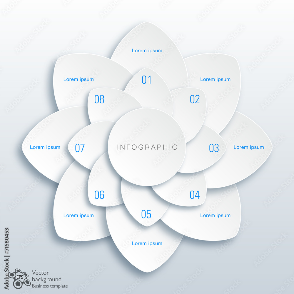 Infographics Vector Background 8-Step Process #Flower Stock Vector ...