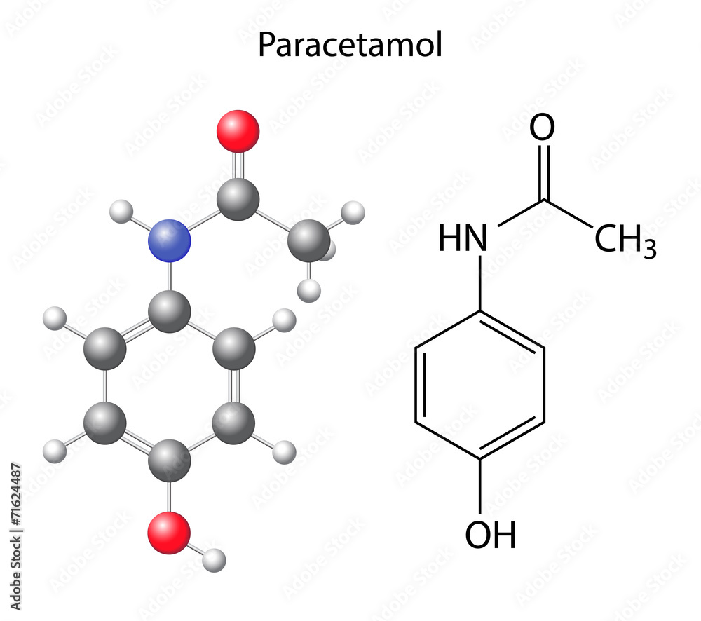 Paracetamol - structural chemical formula of the analgesic Stock Vector ...