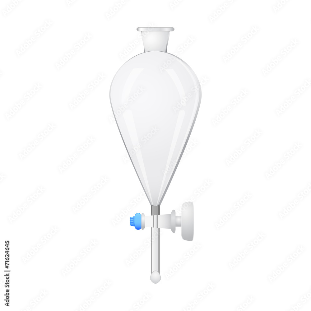 Separating funnel - illustration of lab equipment Stock Vector | Adobe ...