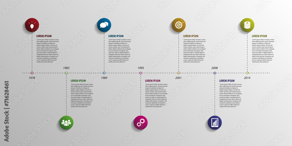 Timeline infographic elements. Vector with icons Stock Vector | Adobe Stock