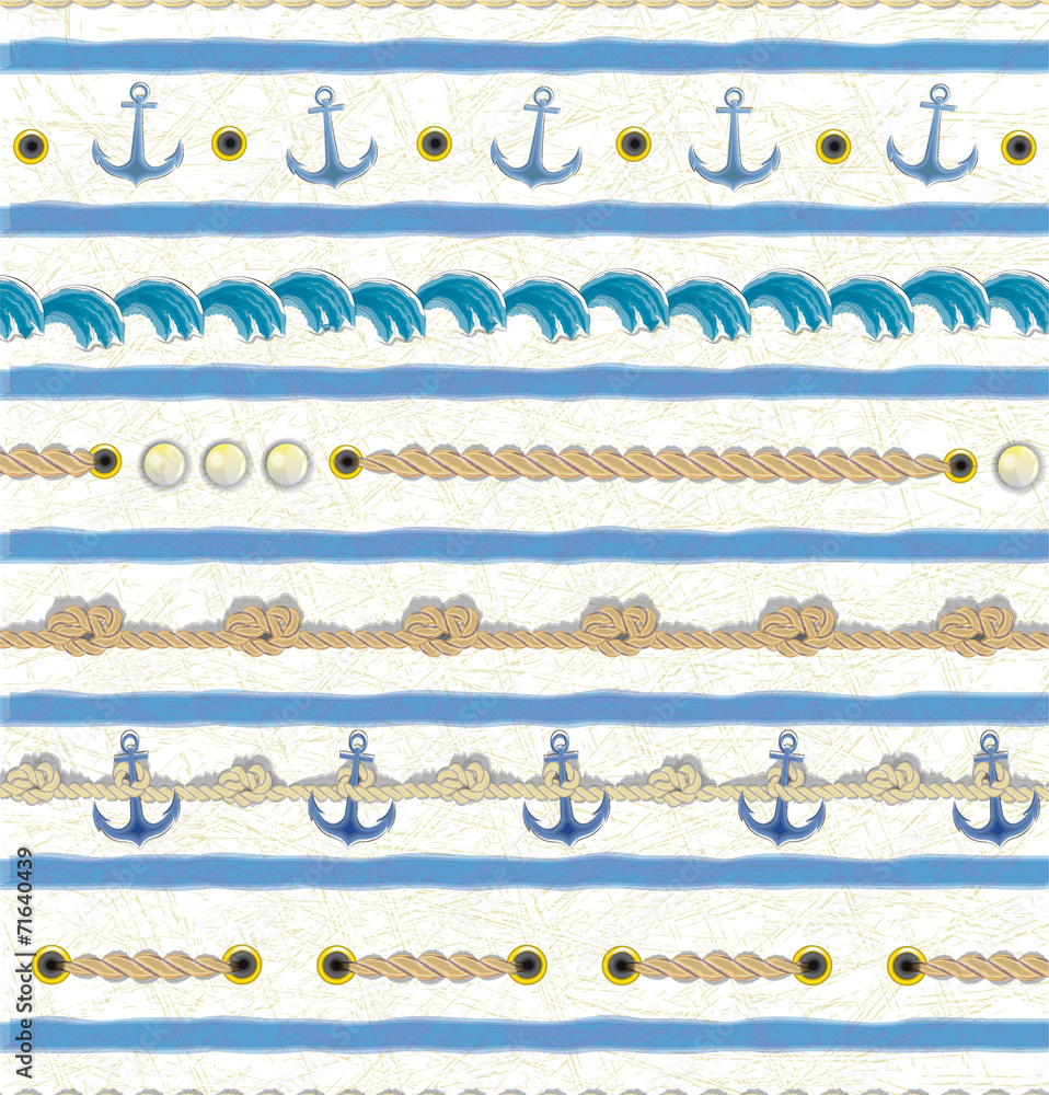 Vector set of borders and/or sea background Stock Vector | Adobe Stock