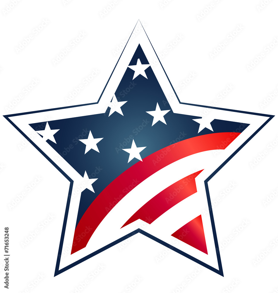 Star USA Flag illustration. Vector icon symbol logo Stock Vector ...