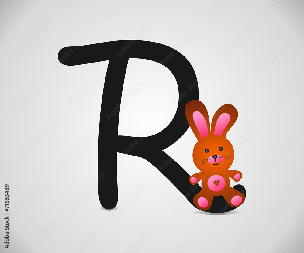 Letra R Abecedario en Inglés Stock Vector | Adobe Stock