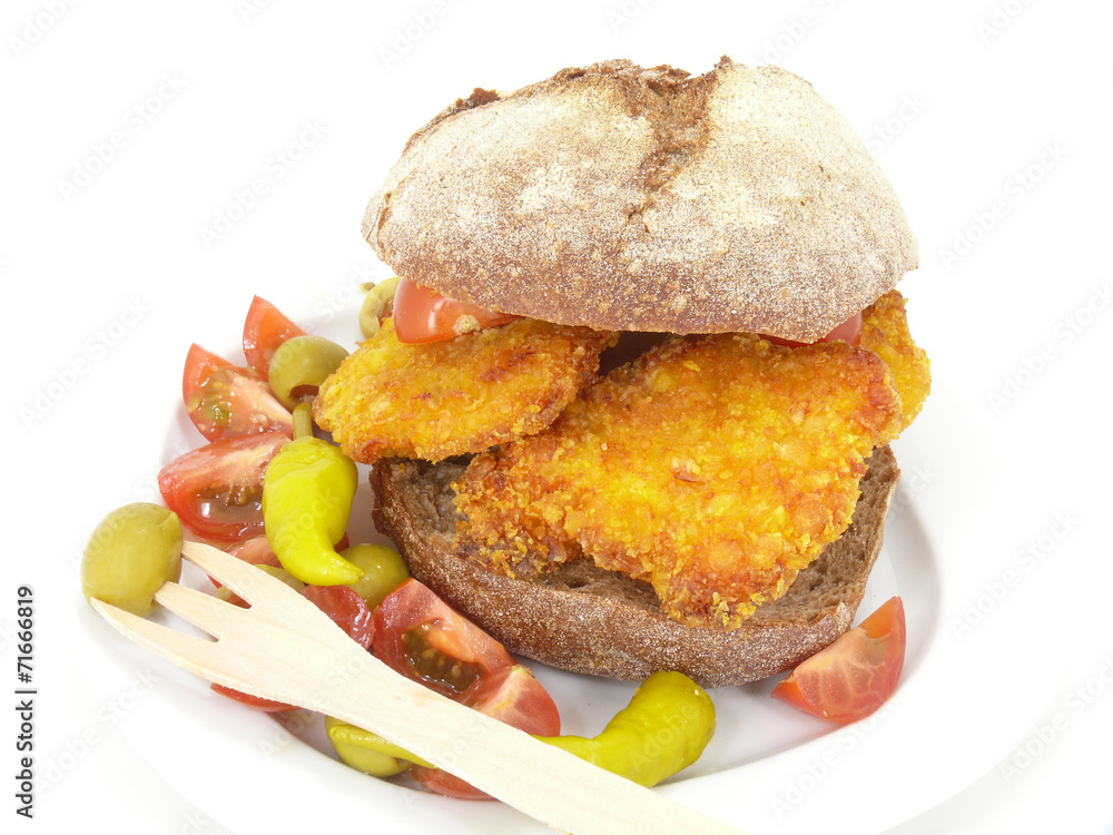 schnitzelbrötchen Stock-Foto | Adobe Stock