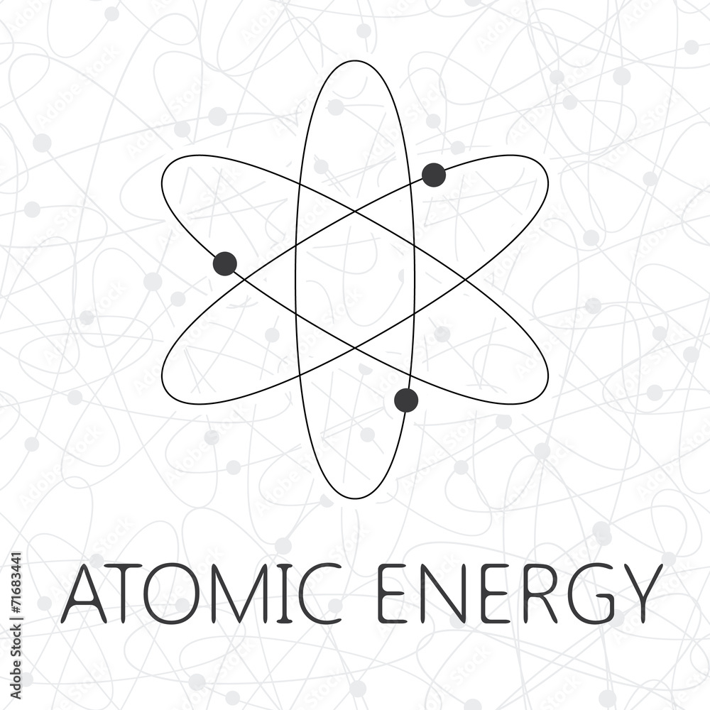 Atom illustration over seamless atoms background Stock Vector | Adobe Stock